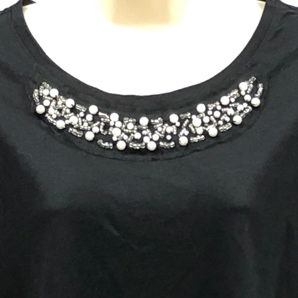 St. John's Bay | Tops | St Johns Bay Black Embellished Neckline Top Nwt ...